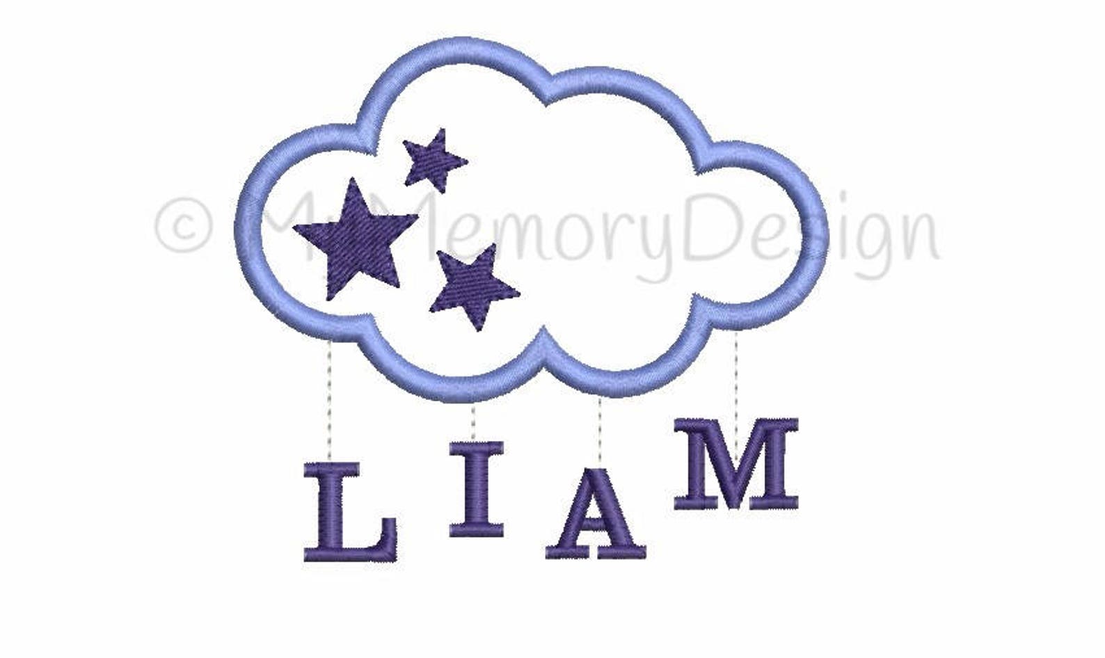 Personalized Name Cloud Embroidery Design Custom Name Design - Etsy