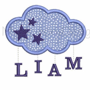 Personalized Name Cloud Embroidery Design - Custom Name Design ...
