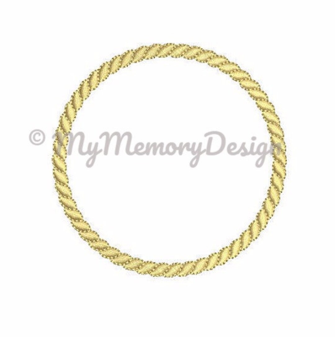 Monogram Frame Embroidery Design - Wedding Frame Embroidery - Rope ...