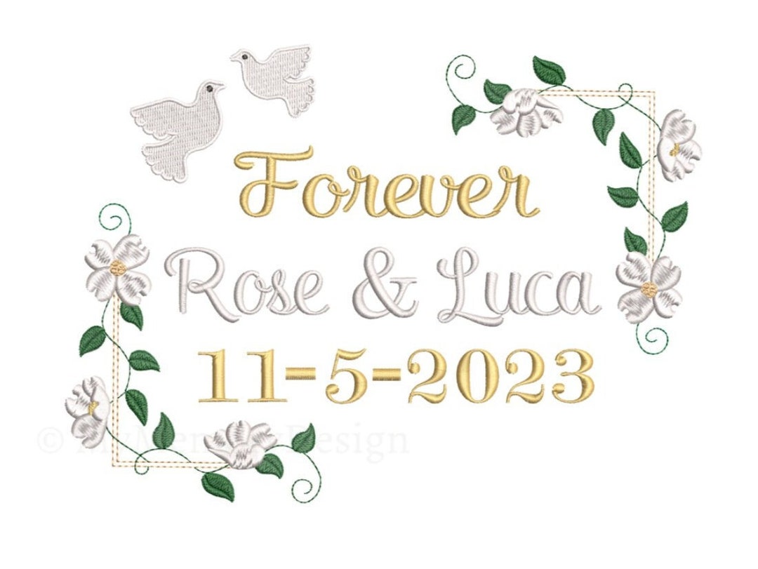 Personalized Wedding Embroidery Design, Wedding Monogram Frame ...