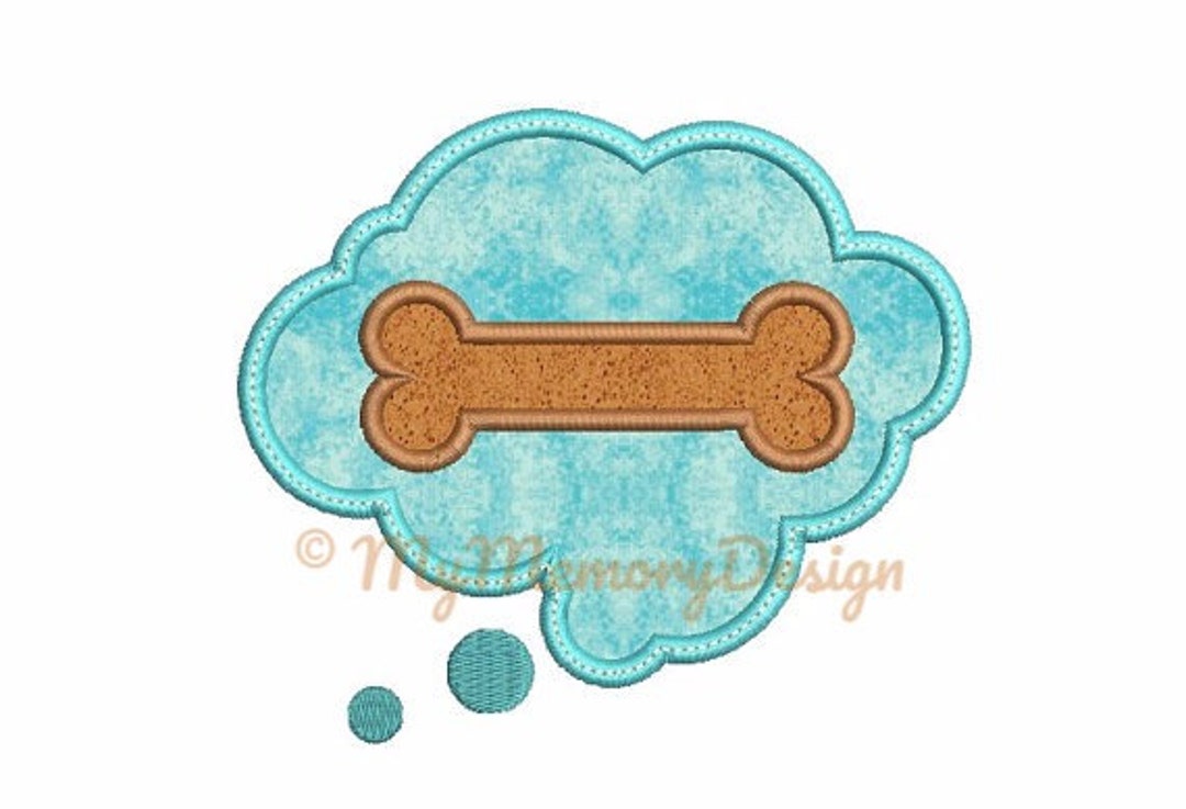 Bone Embroidery Design - Bone Applique Design - Cloud Applique Design ...