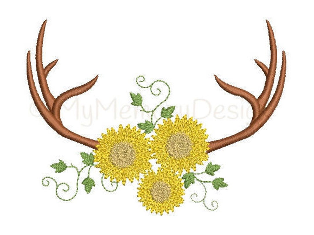 Antler Embroidery Design - Fall Embroidery - Deer Antlers Design ...