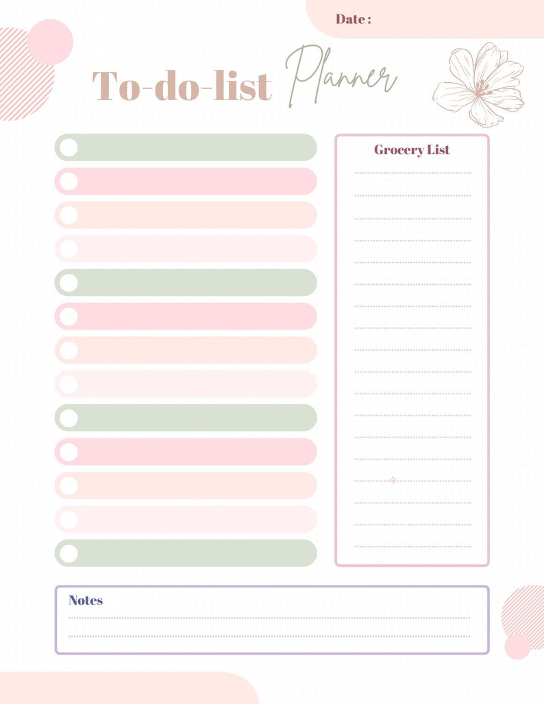 Minimalist to Do List Printable to Do List Digital Grocery List Instant ...