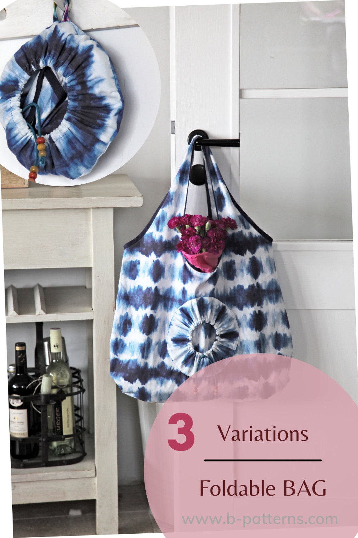 Foldable Shopping Bag PDF Sewing Pattern 3 Variations / - Etsy