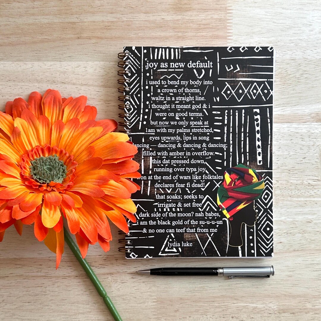 Poetry Ring Bound Notebook, Black Woman With a Colourful African Print ...