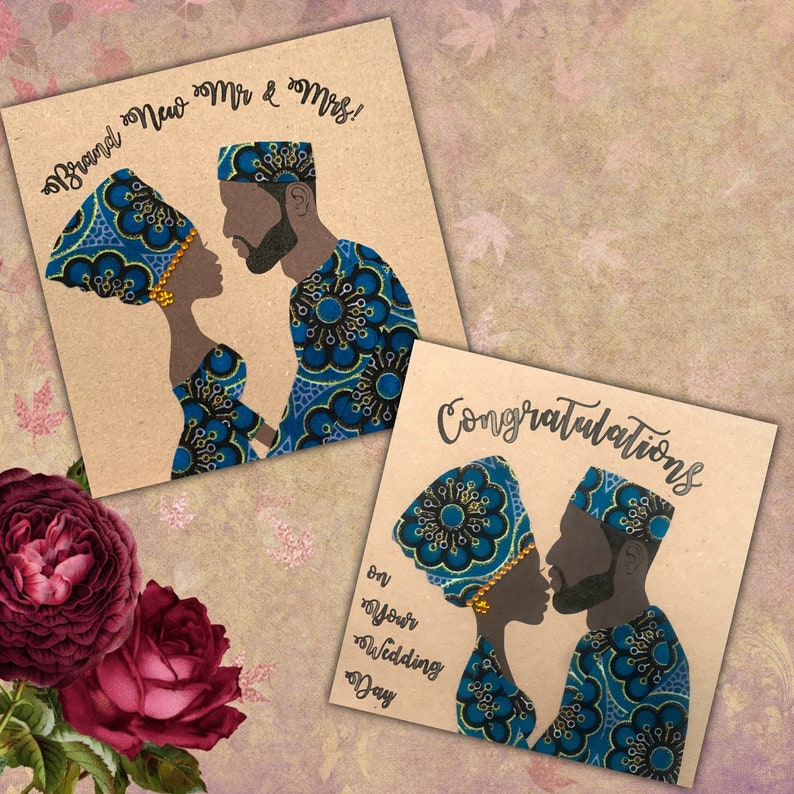 Customisable Traditional African Wedding Card, NOT WHITE Bridal Colours ...