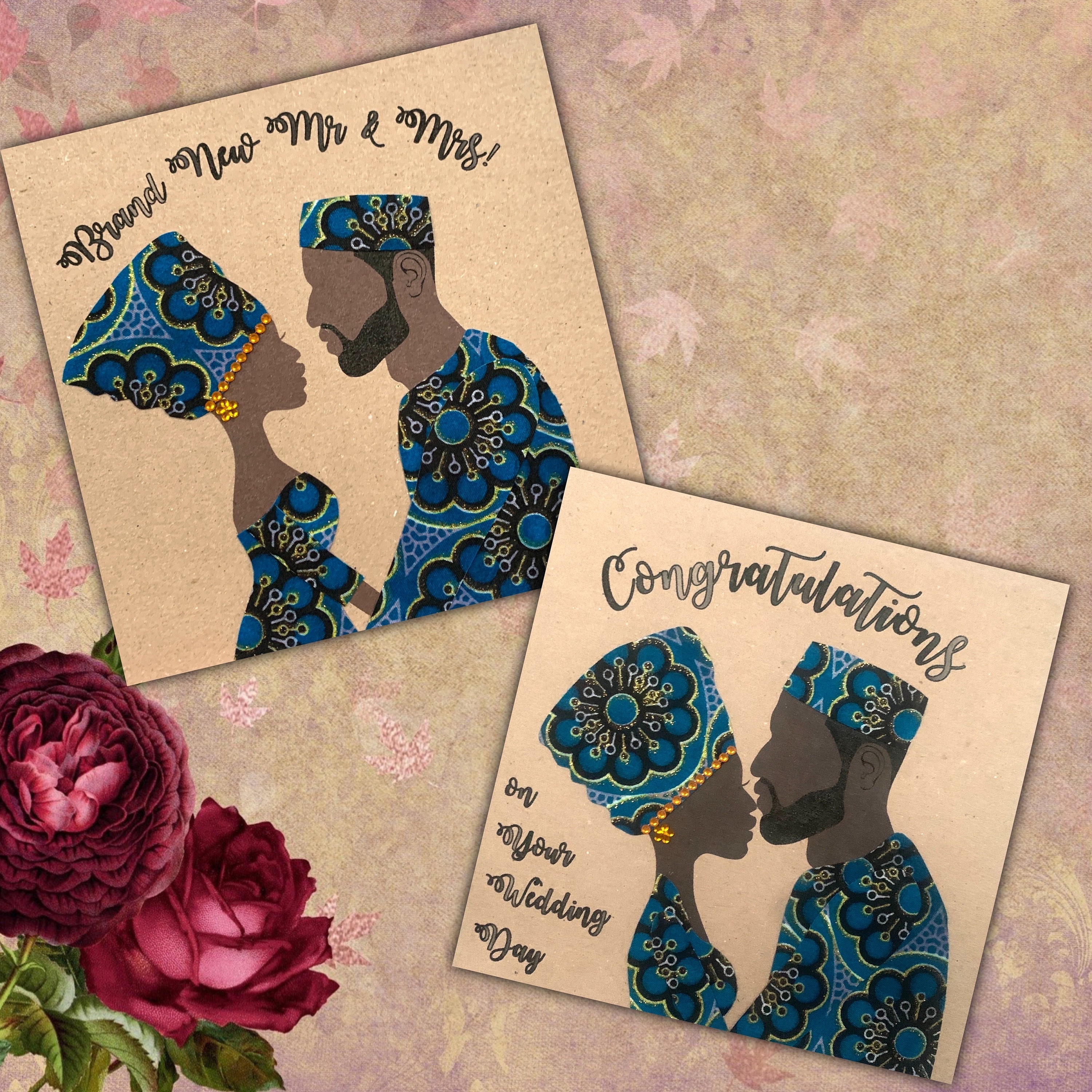 Customisable Traditional African Wedding Card, NOT WHITE Bridal Colours ...