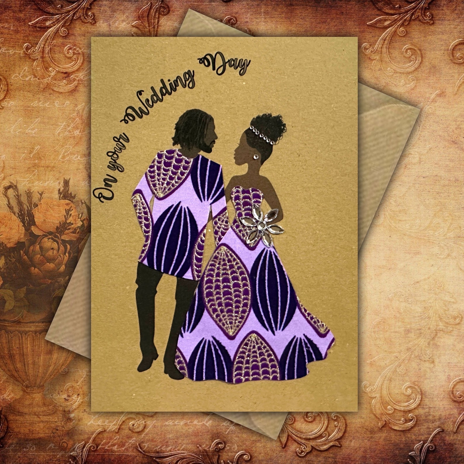 Customisable African Wedding Cards for Black Couples, NOT WHITE Bridal ...