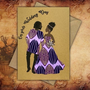 Customisable African Wedding Cards for Black Couples, NOT WHITE Bridal ...