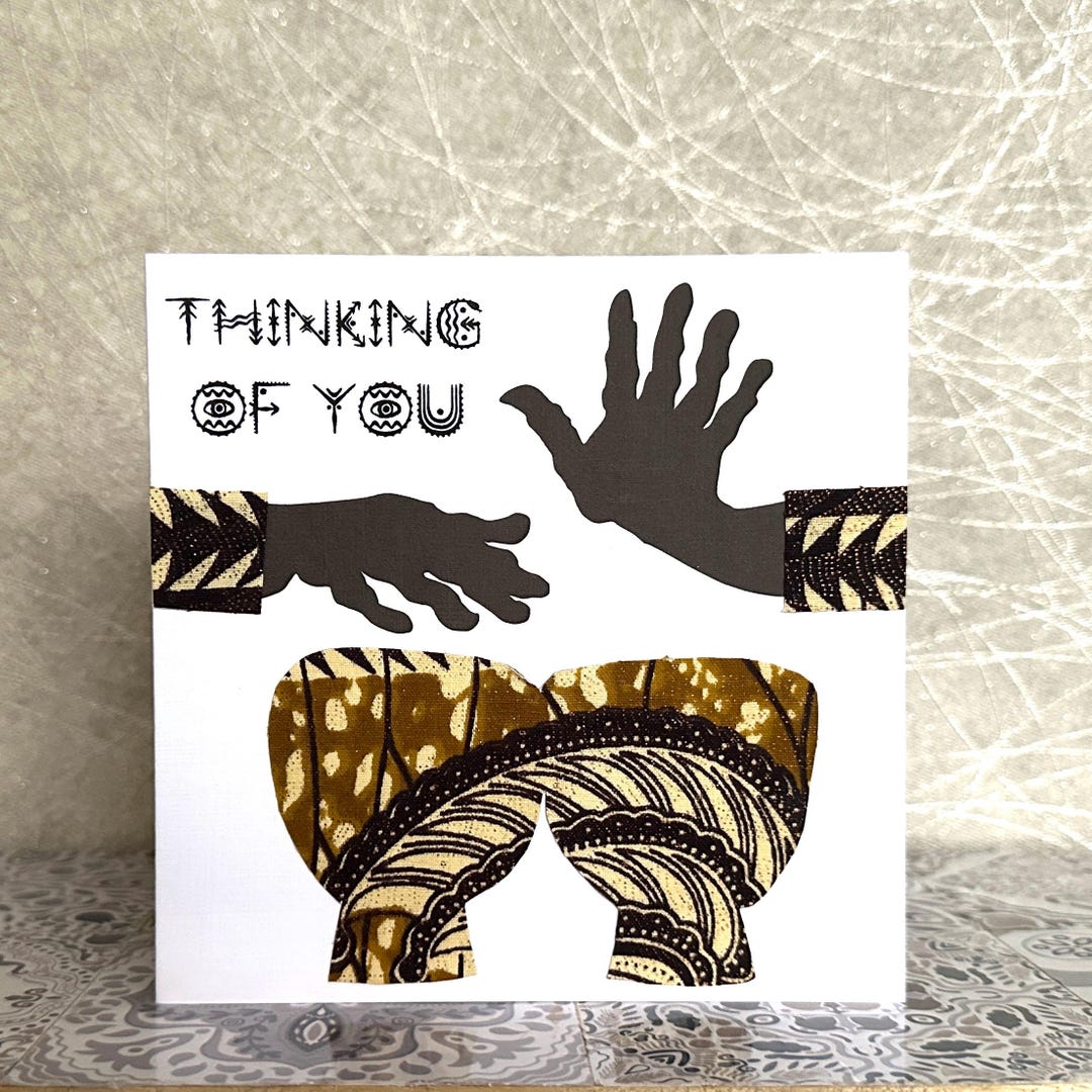 African Drummer Card, in Shades of Brown 3 Designs, African Fabric ...