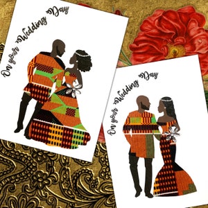 Customisable African Wedding Cards for Black Couples, NOT WHITE Bridal ...