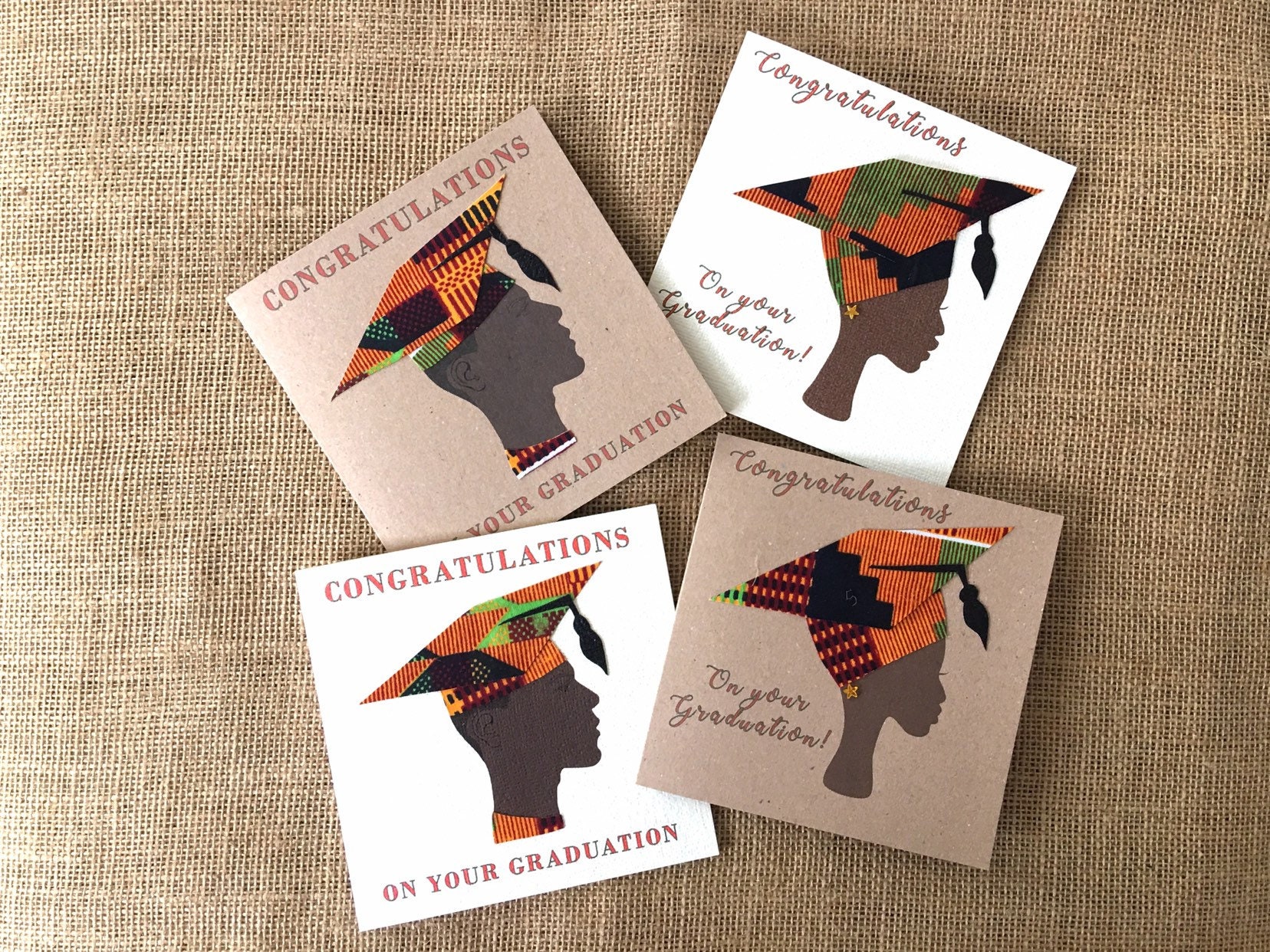 Black Woman Graduation Cards, African Graduation Card, African Fabric ...