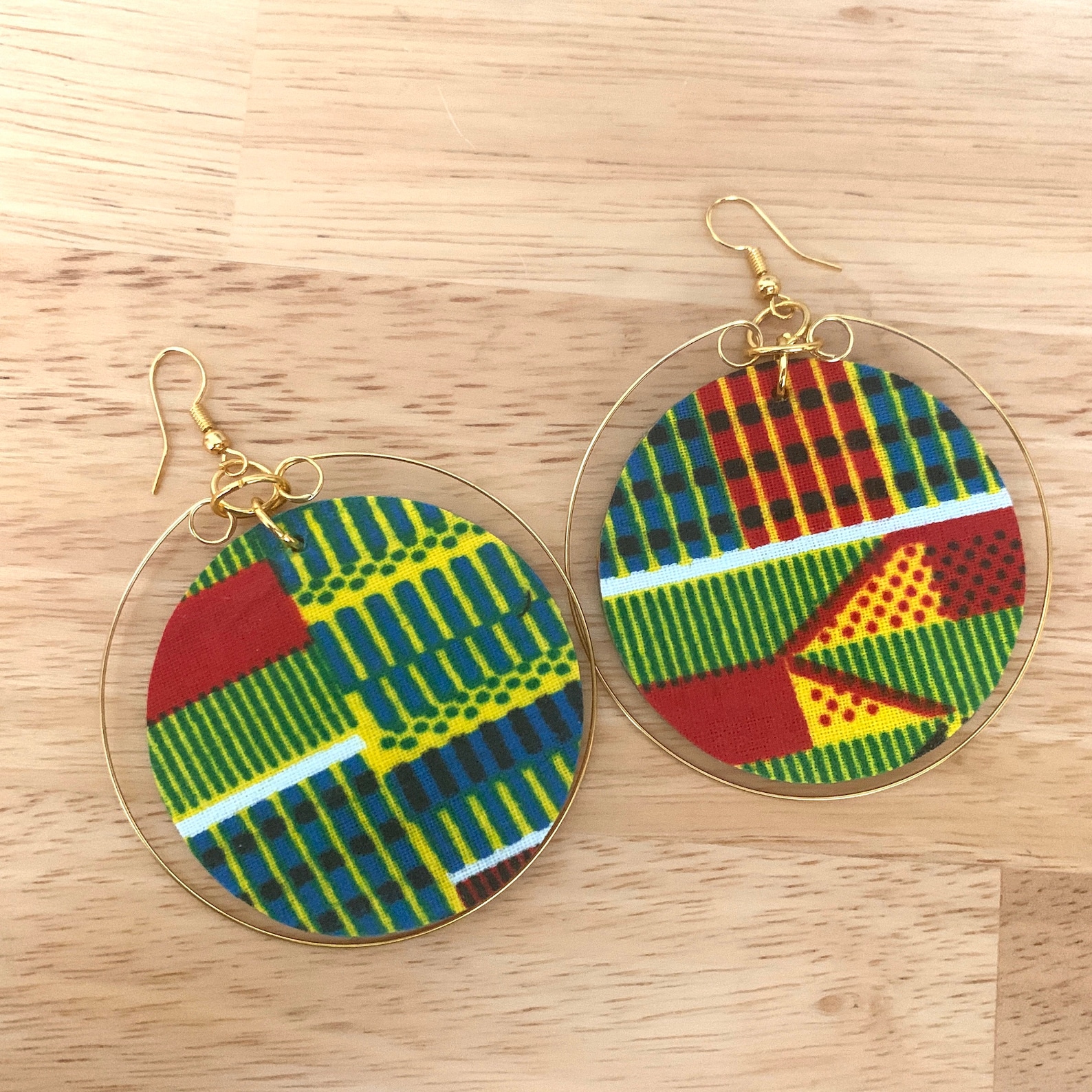 African Hoop Earrings African Fabric Earrings Afrocentric - Etsy