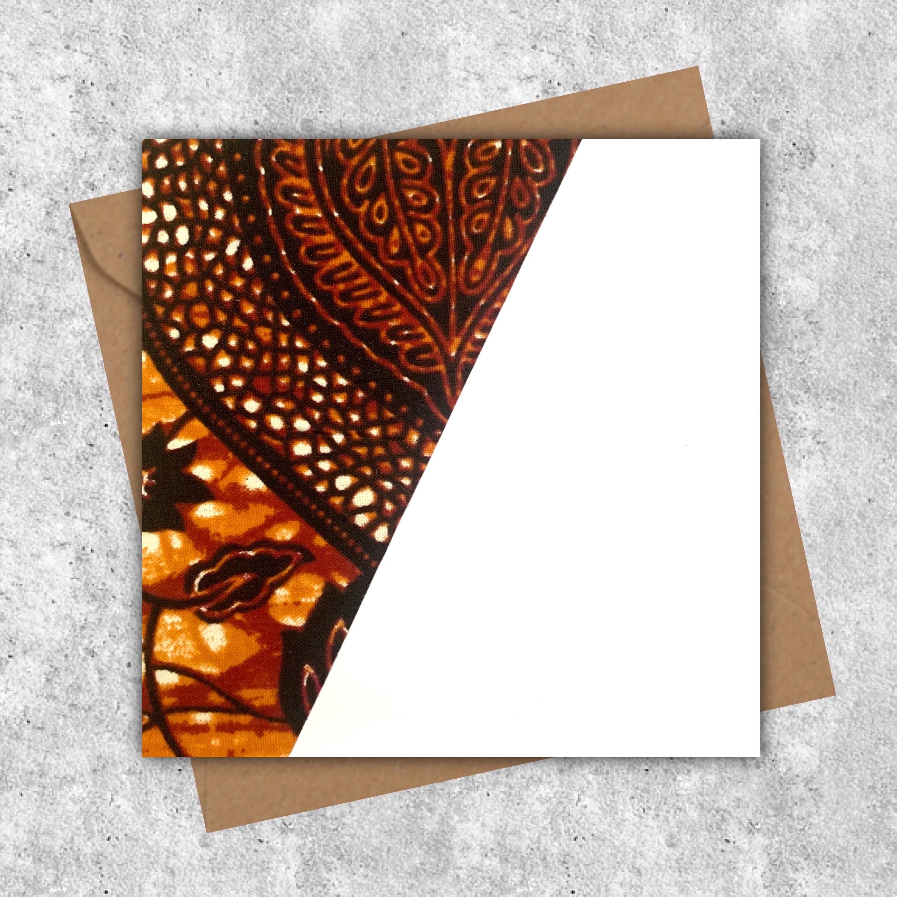 Pack of Four African Fabric Cards, Diagonal Design, Minimalist Vibe ...