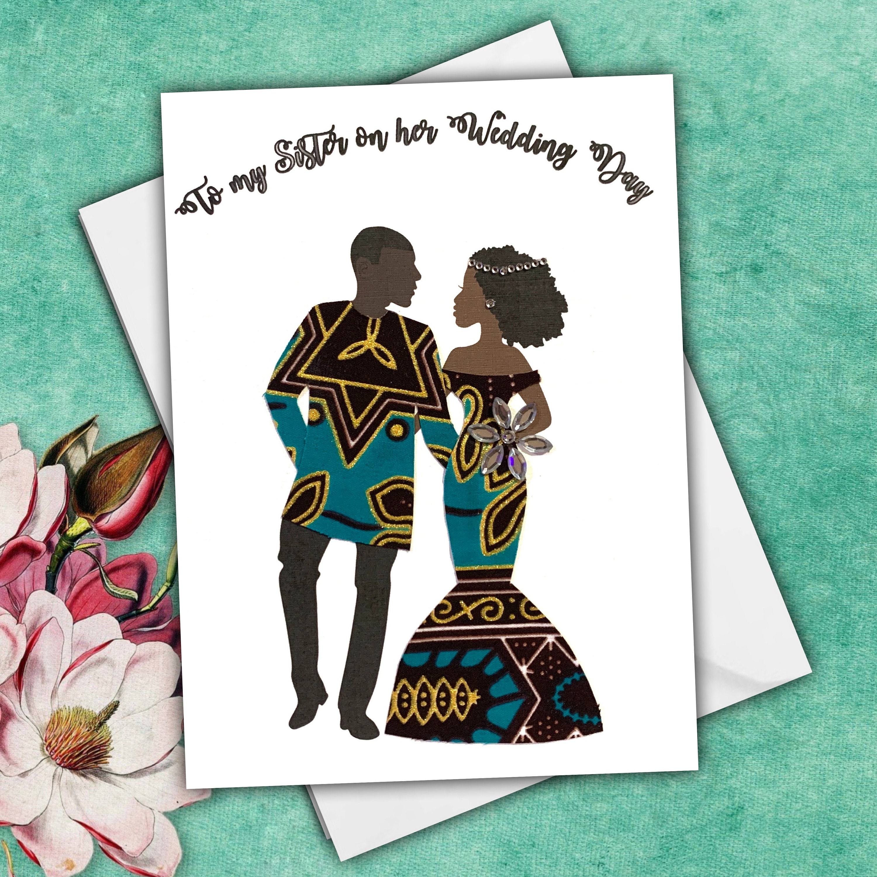Customisable African Wedding Cards for Black Couples, NOT WHITE Bridal ...