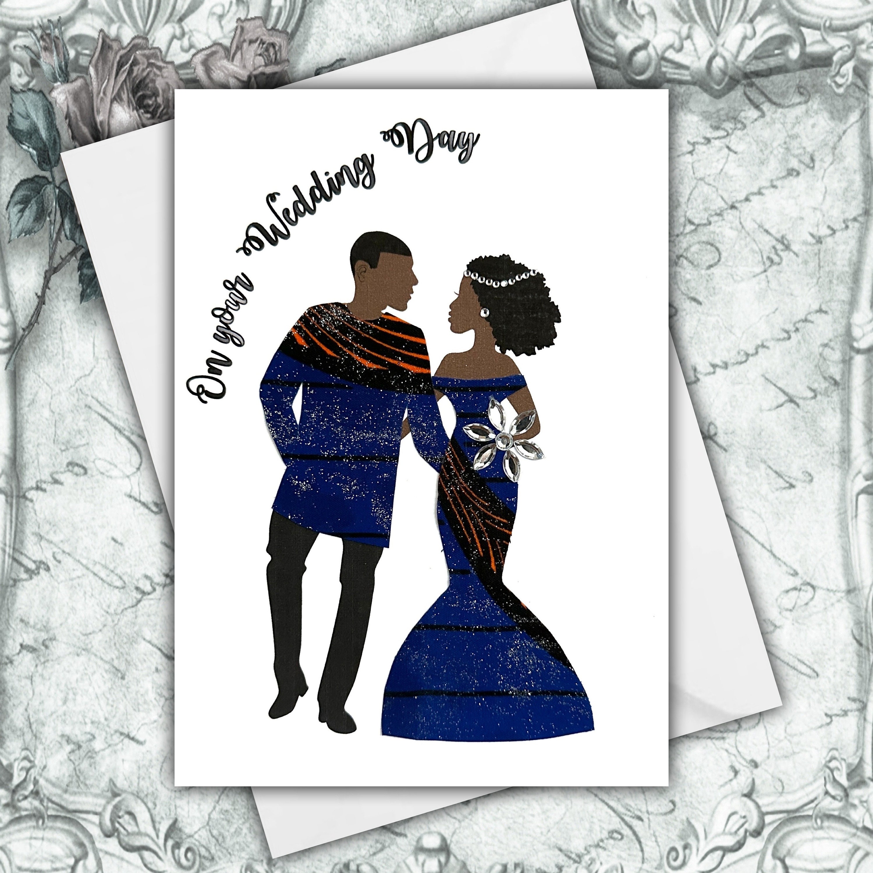 Customisable African Wedding Cards for Black Couples, NOT WHITE Bridal ...