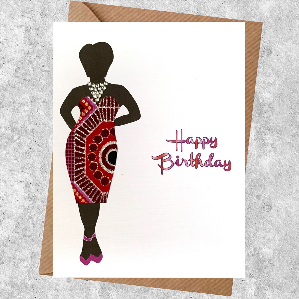 Black Woman Full or Slim Figure Cards Choice of Dresses in - Etsy UK