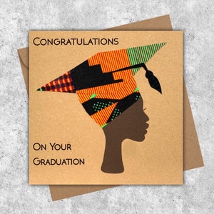 Black Woman Graduation Cards, African Graduation Card, African Fabric ...