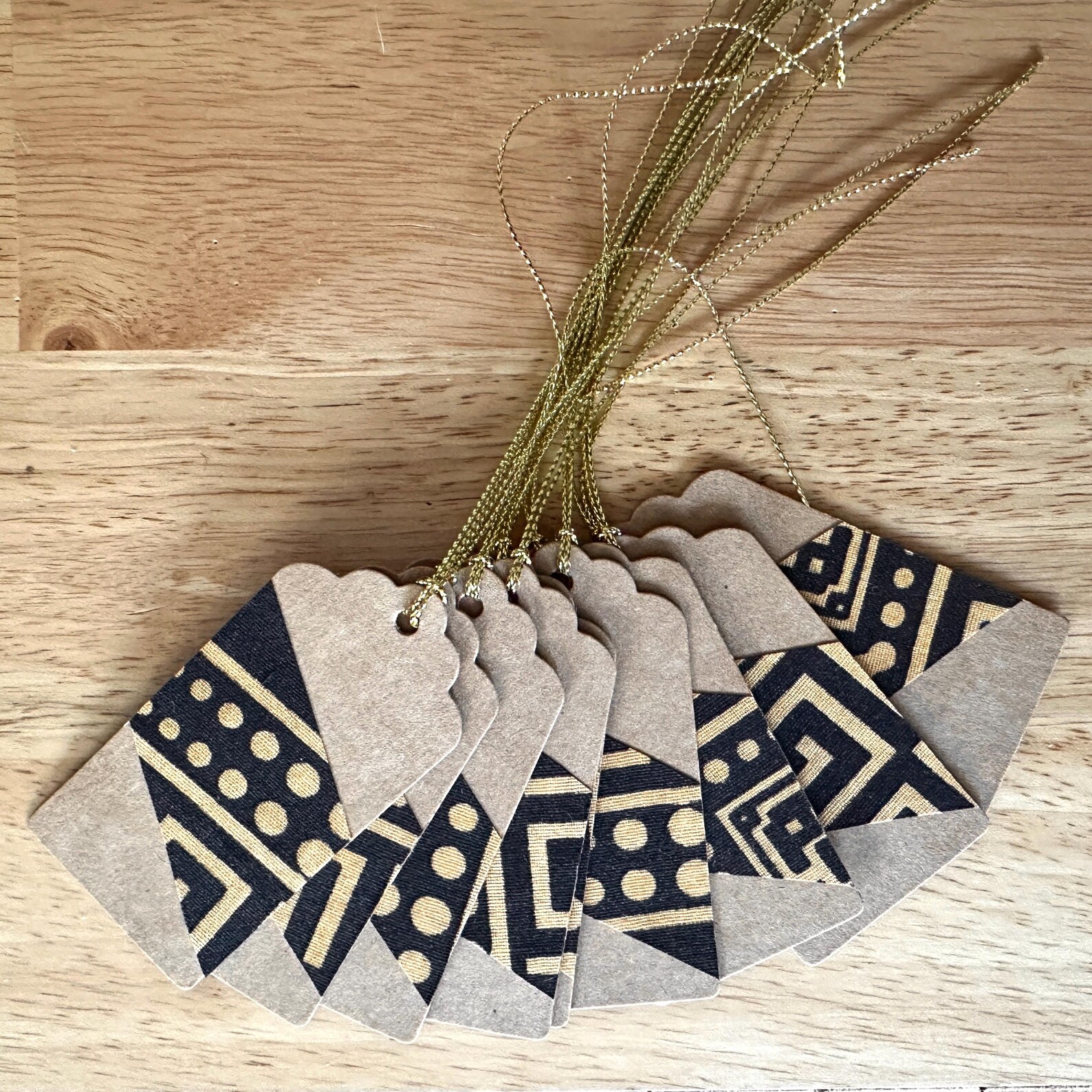 Pack of Ten African Fabric Gift Tags, Diagonal or Star Shape, Ankara ...