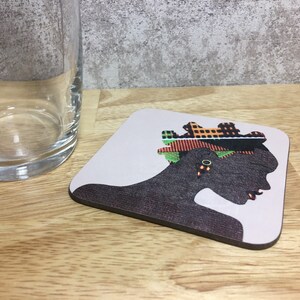 Pack of Four Bantu Knot Coasters, African Hairstyle, Drinks Mat, Unique ...