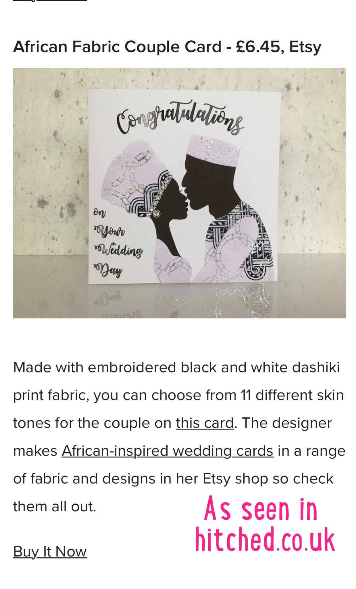 Traditional African Attire Wedding Card, 9 Skin Shade Options, African ...