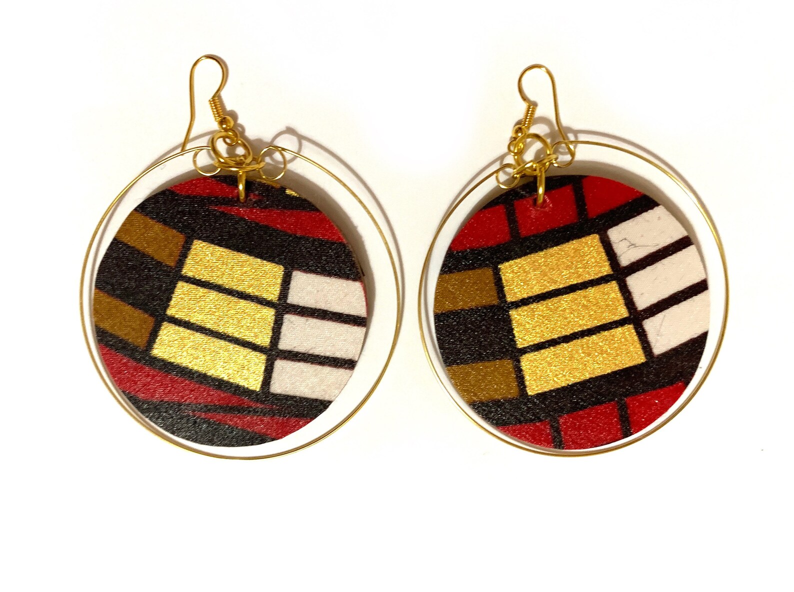 African Hoop Earrings African Fabric Earrings Afrocentric - Etsy