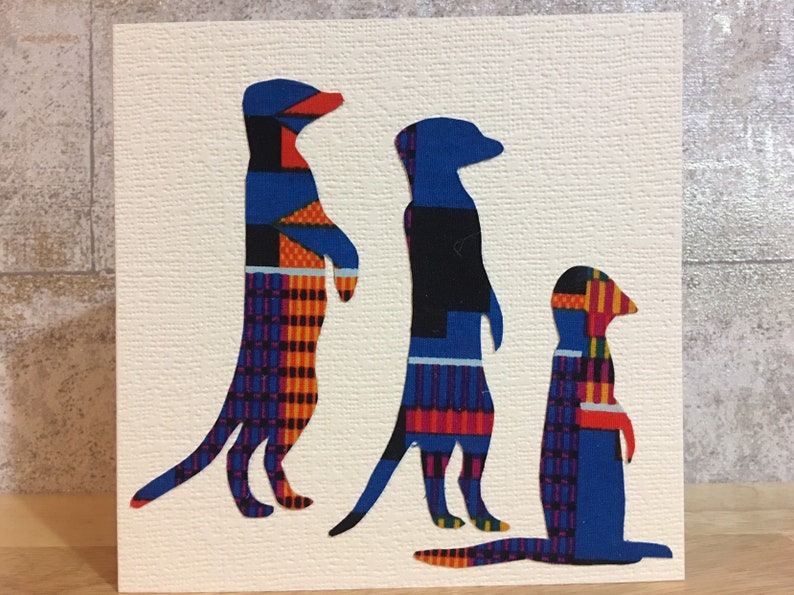 Meekat Card, Meerkat Greeting Cards in African Print Fabric, Cute ...