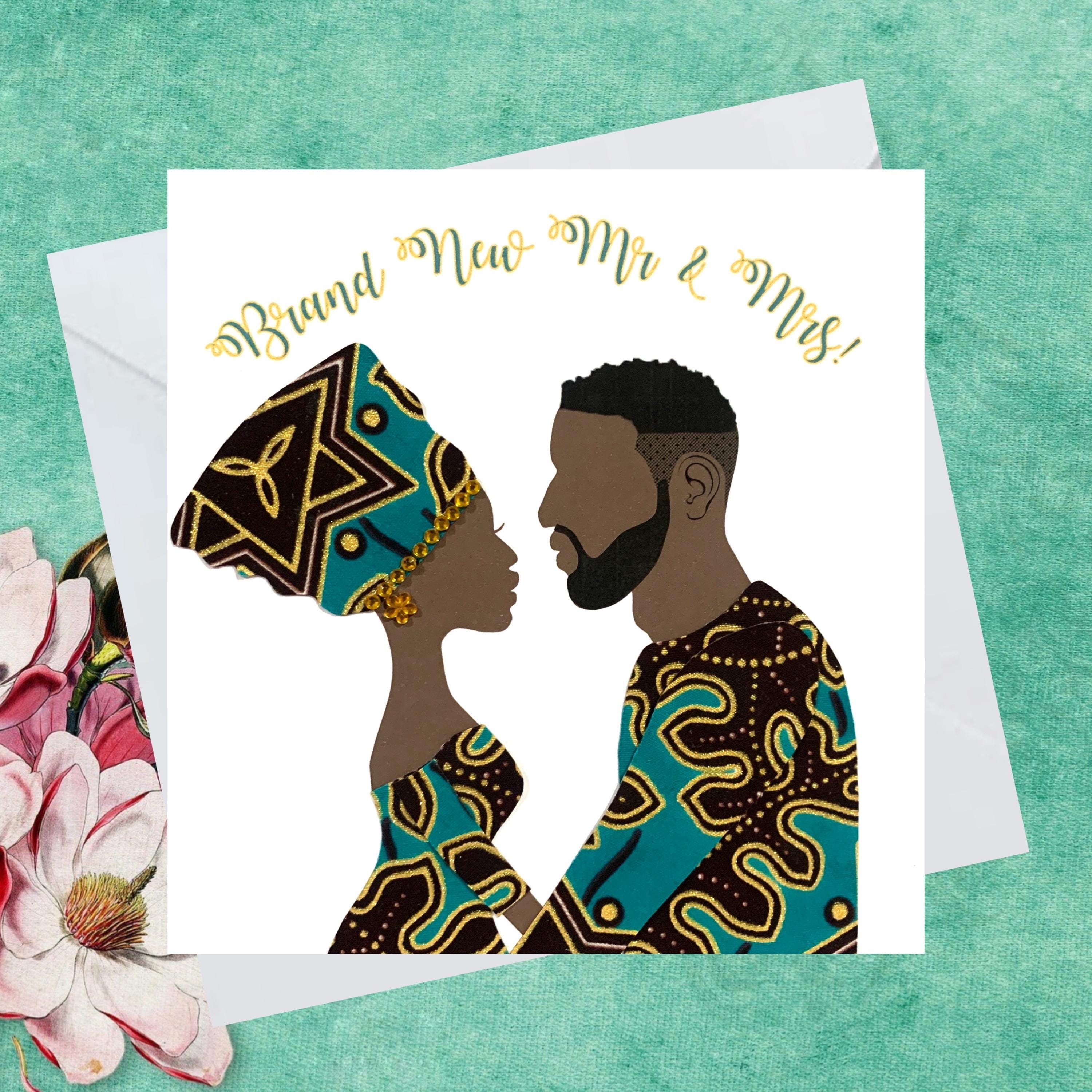 Customisable Traditional African Wedding Card, NOT WHITE Bridal Colours ...