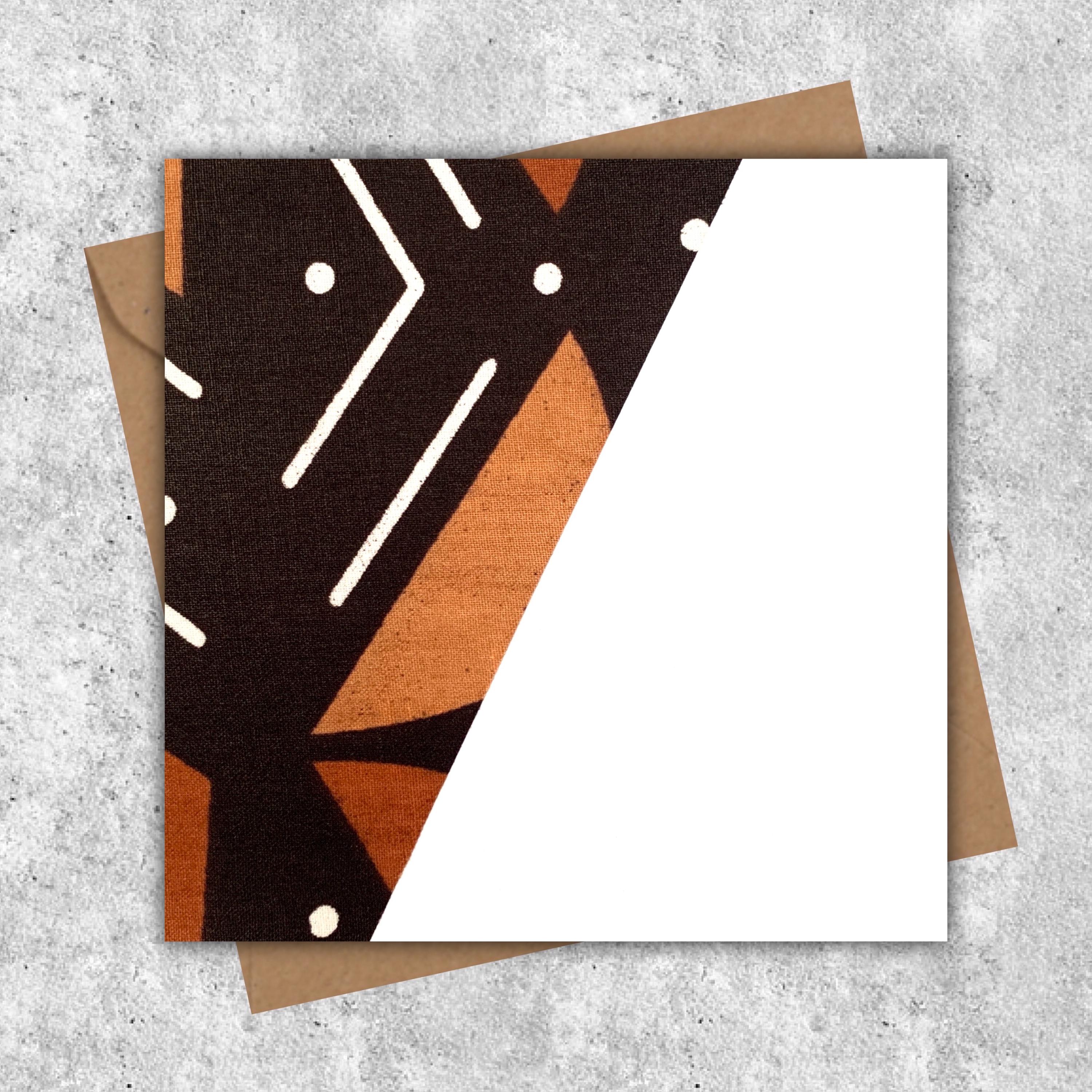 Pack of Four African Fabric Cards, Diagonal Design, Minimalist Vibe ...