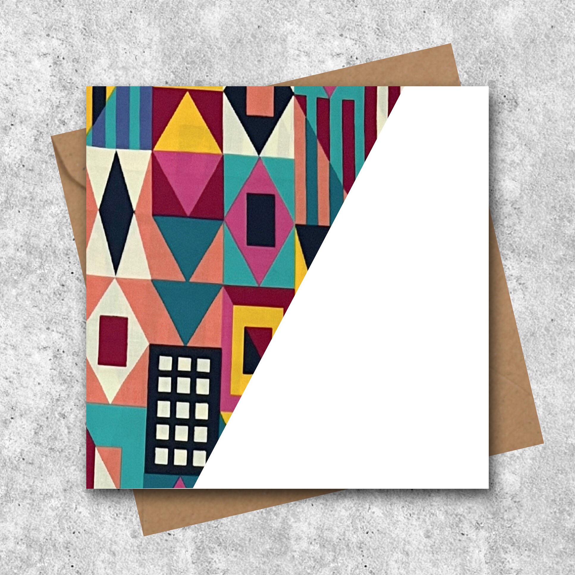 Pack of Four African Fabric Cards, Diagonal Design, Minimalist Vibe ...