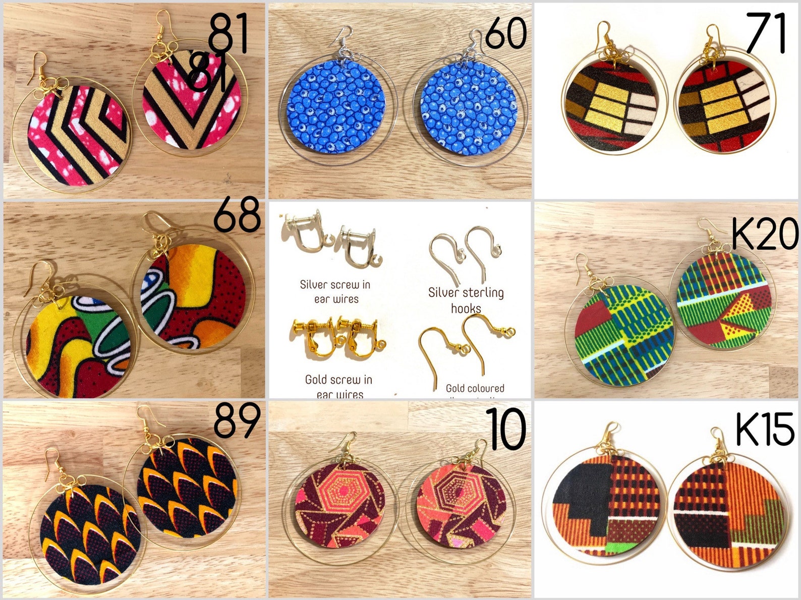 African Hoop Earrings African Fabric Earrings Afrocentric - Etsy