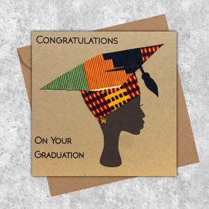 Black Woman Graduation Cards, African Graduation Card, African Fabric ...