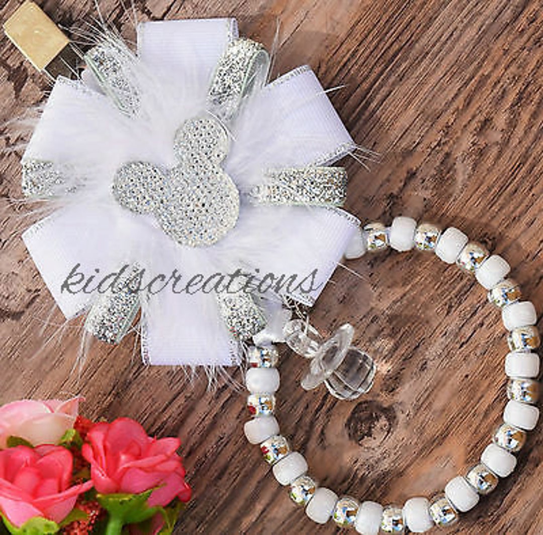 Personalised Stunning Pram Charm in White and Silver for Baby Boys or ...