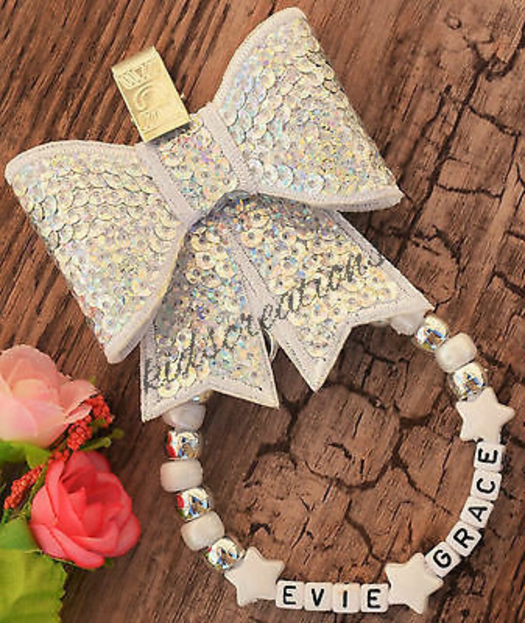 Personalised stunning pram charm in silver white colour gift bling ...