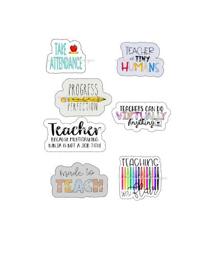Teacher Sticker Bundle .svg File - Etsy