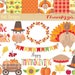 Thanksgiving Clipart and Digital Papers Set Thanksgiving Clip | Etsy