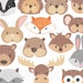 Woodland Animal Faces Clipart-forest Animal Faces Clip Art- Animal ...