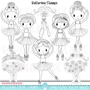 Ballerina Clipart Digital Stamps|ballet Clipart|ballerina Clip Art ...