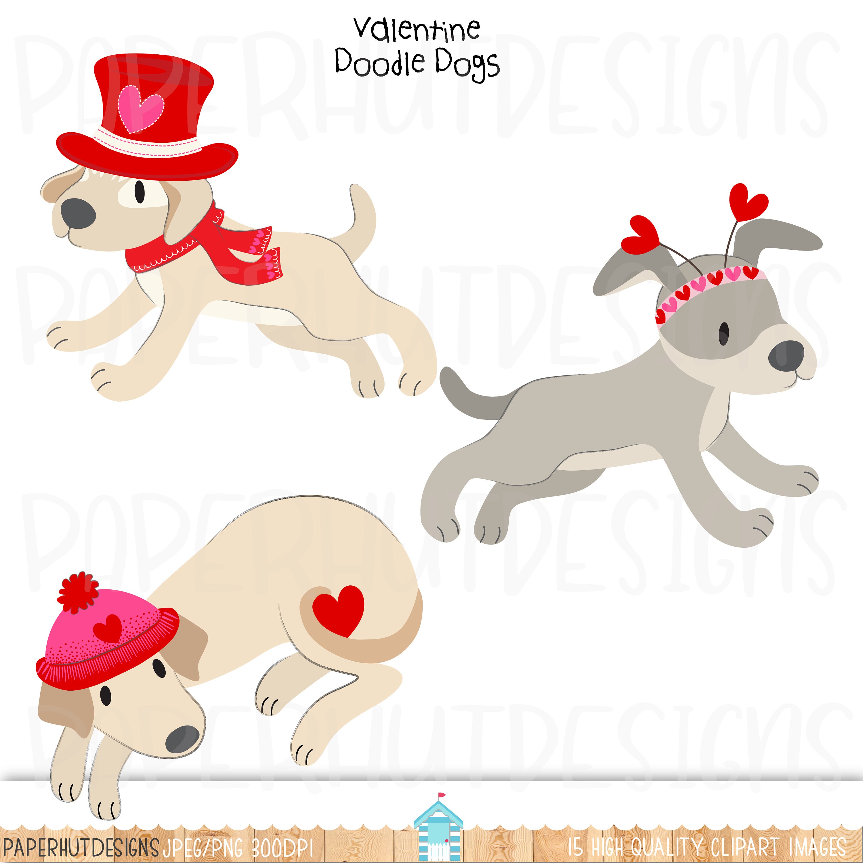 Valentine Dog Clipart Set|valentine Dog Clip Art|valentine Doodle Dogs ...