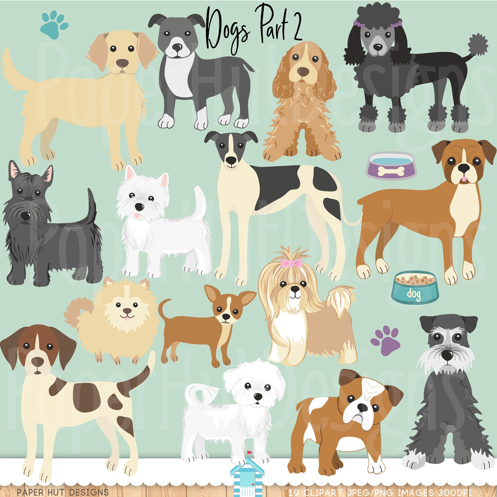 Dog Clipart-Dog Clip Art-Puppy Dog Clipart-Boxer-Spaniel-Shih | Etsy