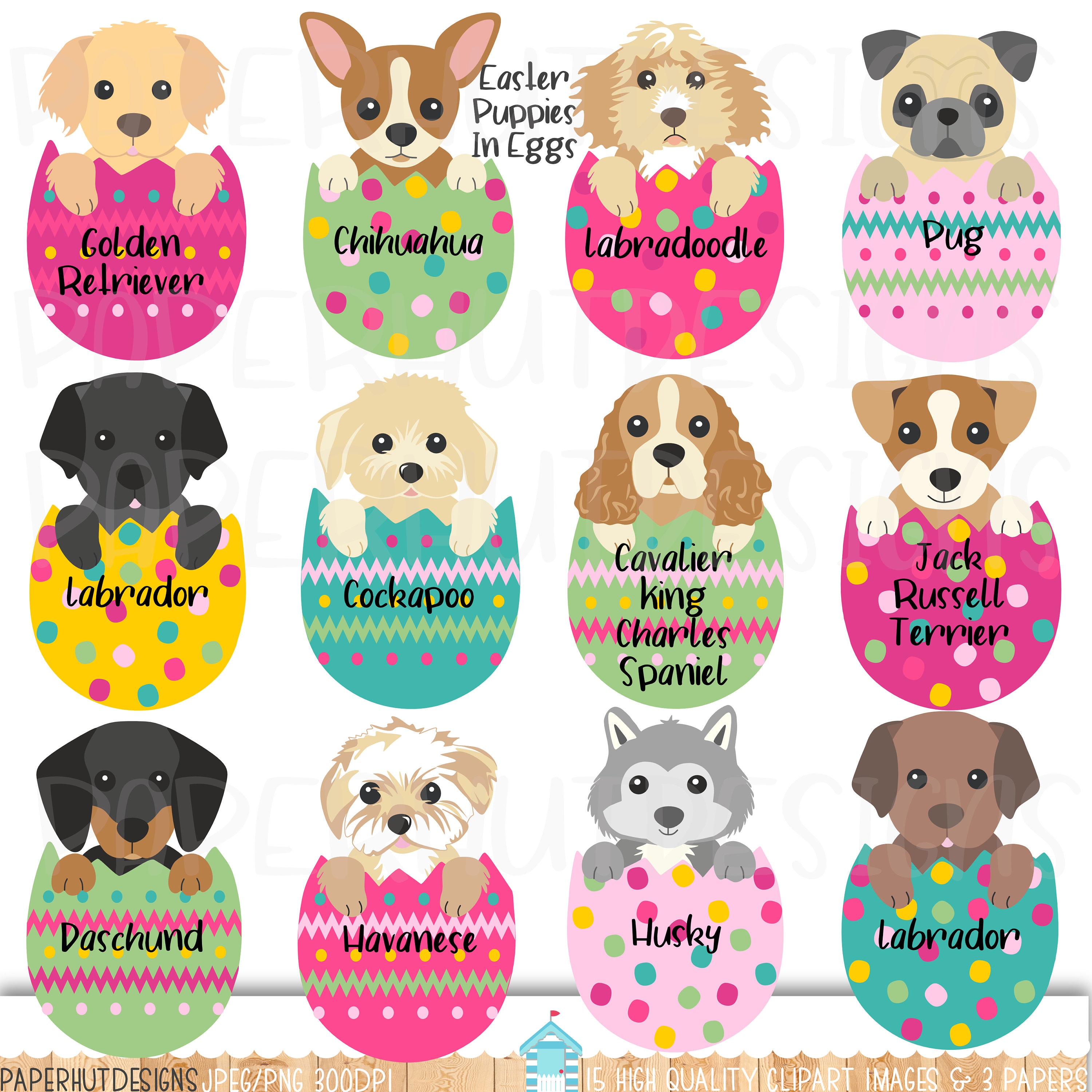 Easter ClipartEaster Dogs ClipartDogs Clip ArtEaster | Etsy