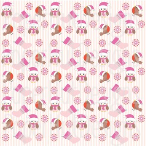 Christmas Owl Digital Papers-christmas Clipart-holiday Papers and Clip ...