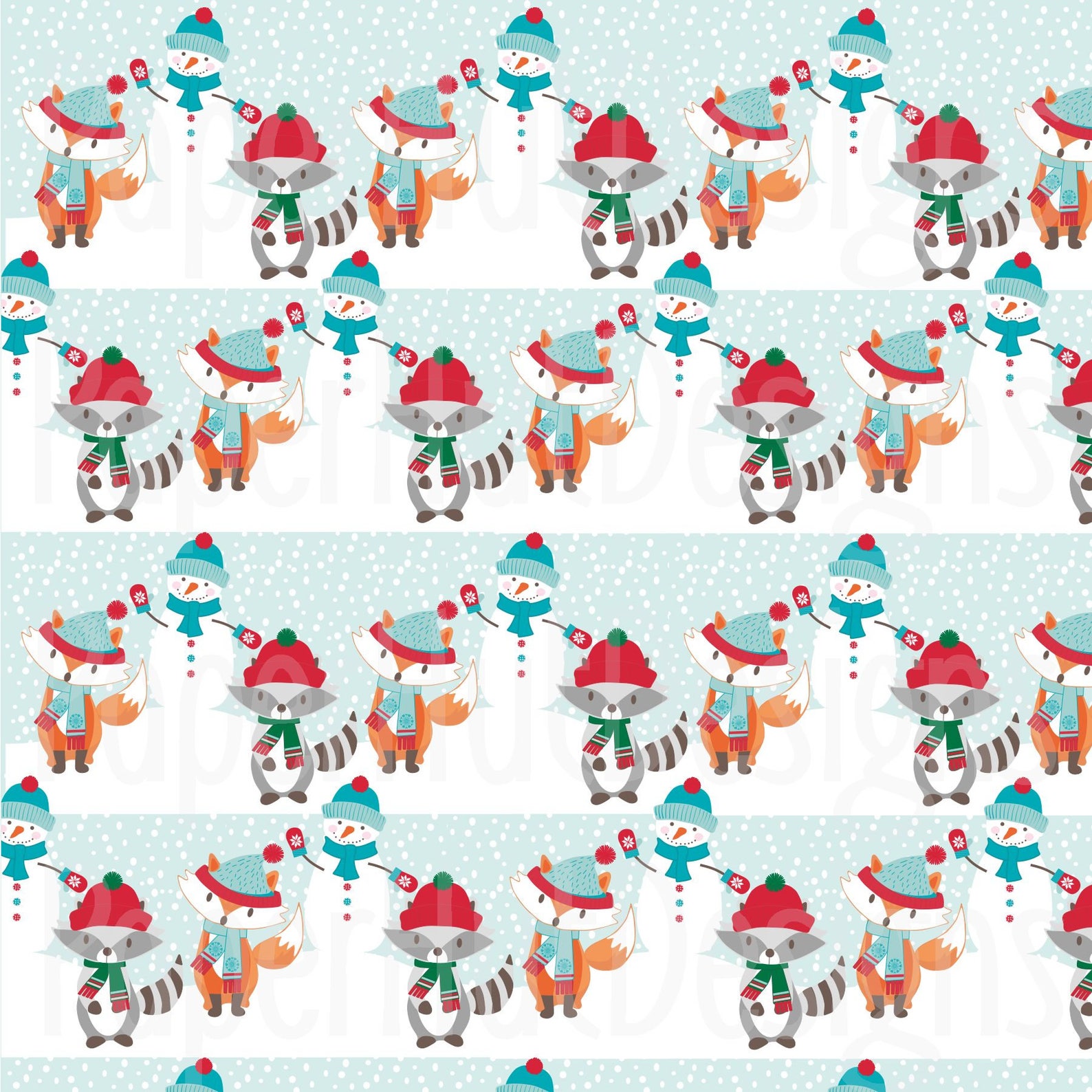 Christmas Digital Papers-christmas Clipart-woodland Animals - Etsy