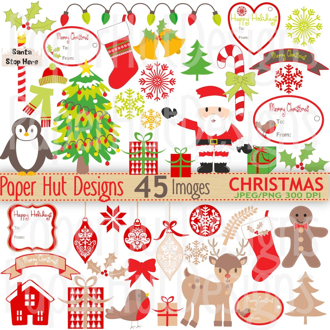 Christmas Clipart-christmas Clip Art-santa Claus Clipart-holiday Clip ...