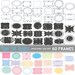 60 Digital Label Frames Clipart. 60 Frames Clip Art in Pastel, Charcoal ...