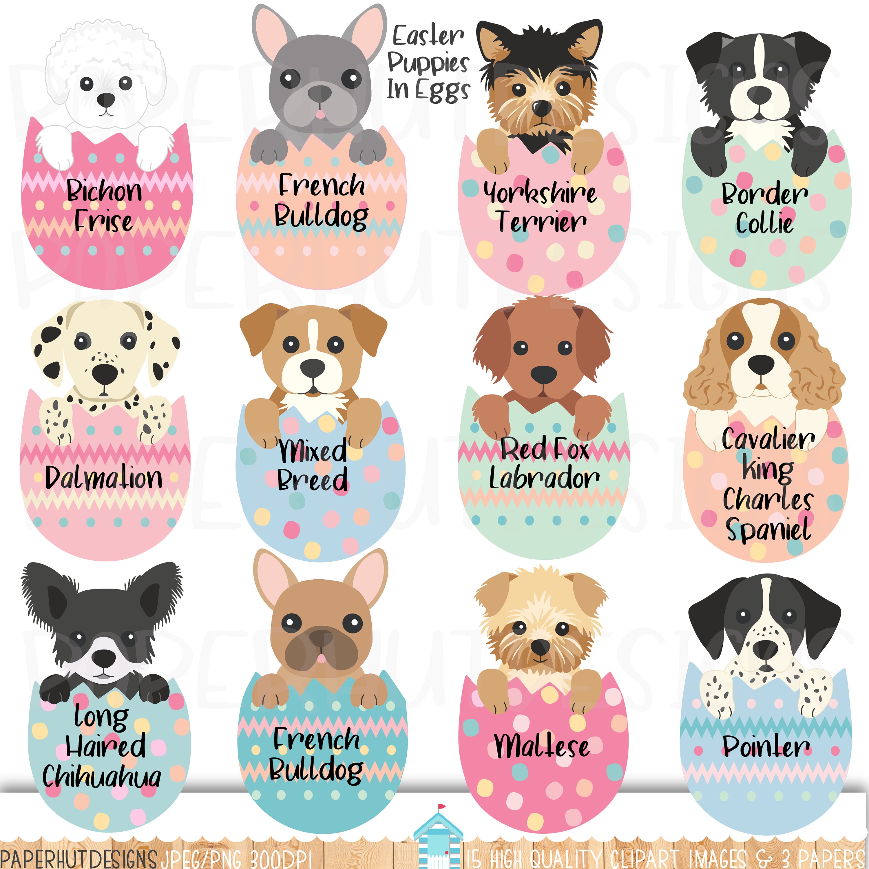 Easter Cliparteaster Dogs Clipartdogs Clip Arteaster | Etsy