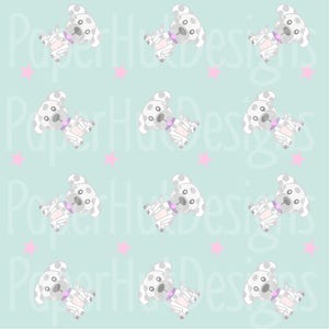 Cute Puppy Dog Digital Papers-puppy Paws-stars-hearts-personal or ...