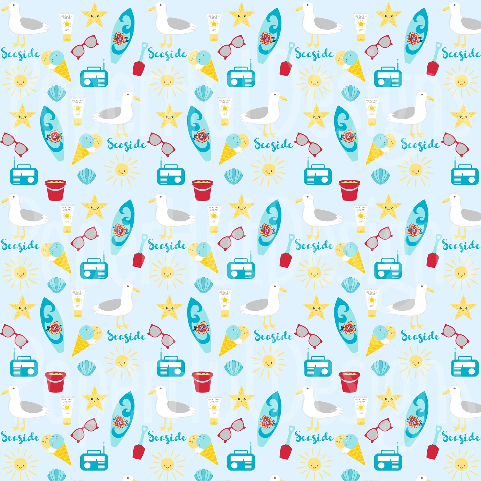 Beach Clipart and Digital Paper Set-beach Clip Art-nautical | Etsy