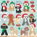 Christmas Dog Clipart Setdog Clip Artchristmas Doodle Dogsdog ...