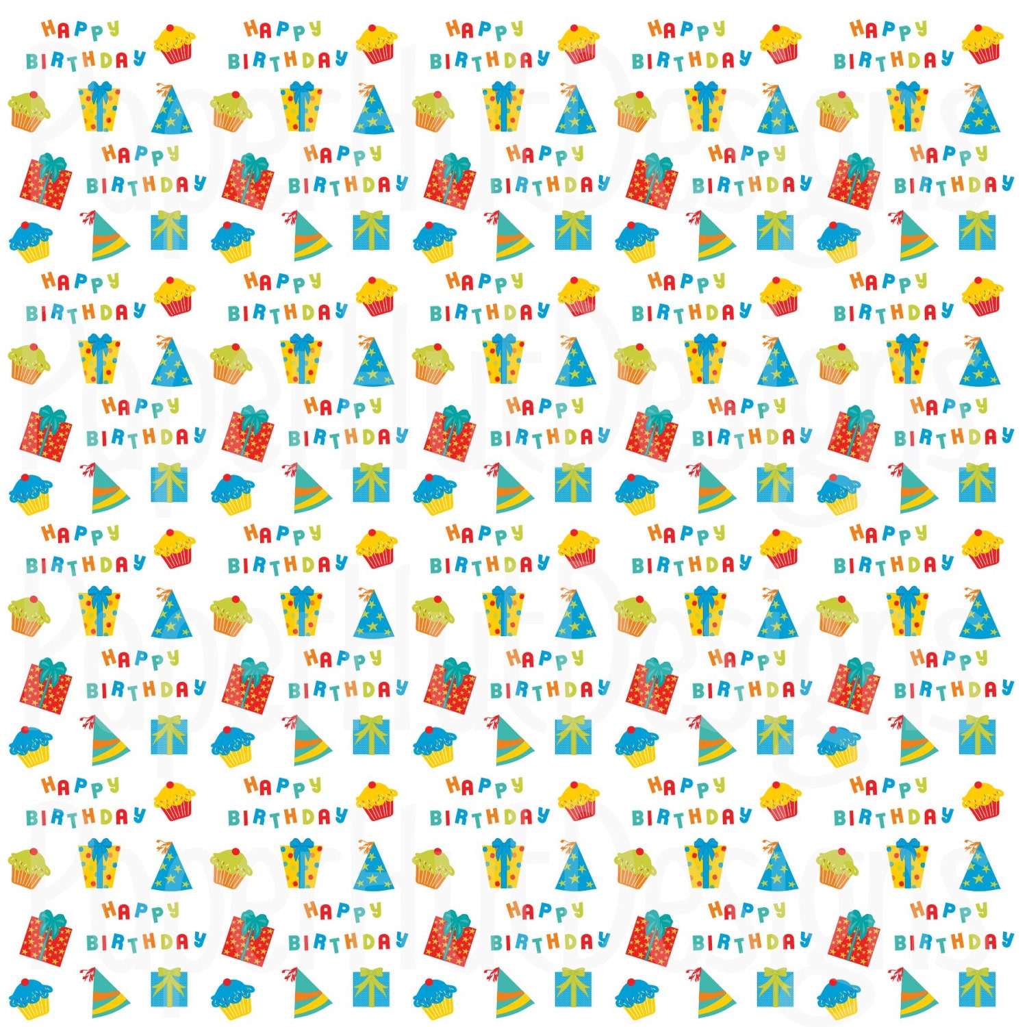 Birthday Clipart-birthday Bundle Clip Art and Digital Paper | Etsy